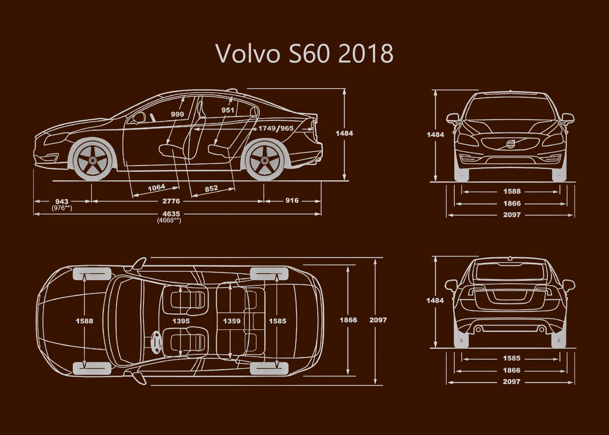 'Volvo S60 2018 ' Poster, picture, metal print, paint by Amazing Artist ...