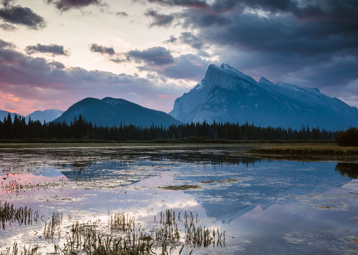 'Mt Rundle at sunrise Banff' Poster, picture, metal print, paint by ...