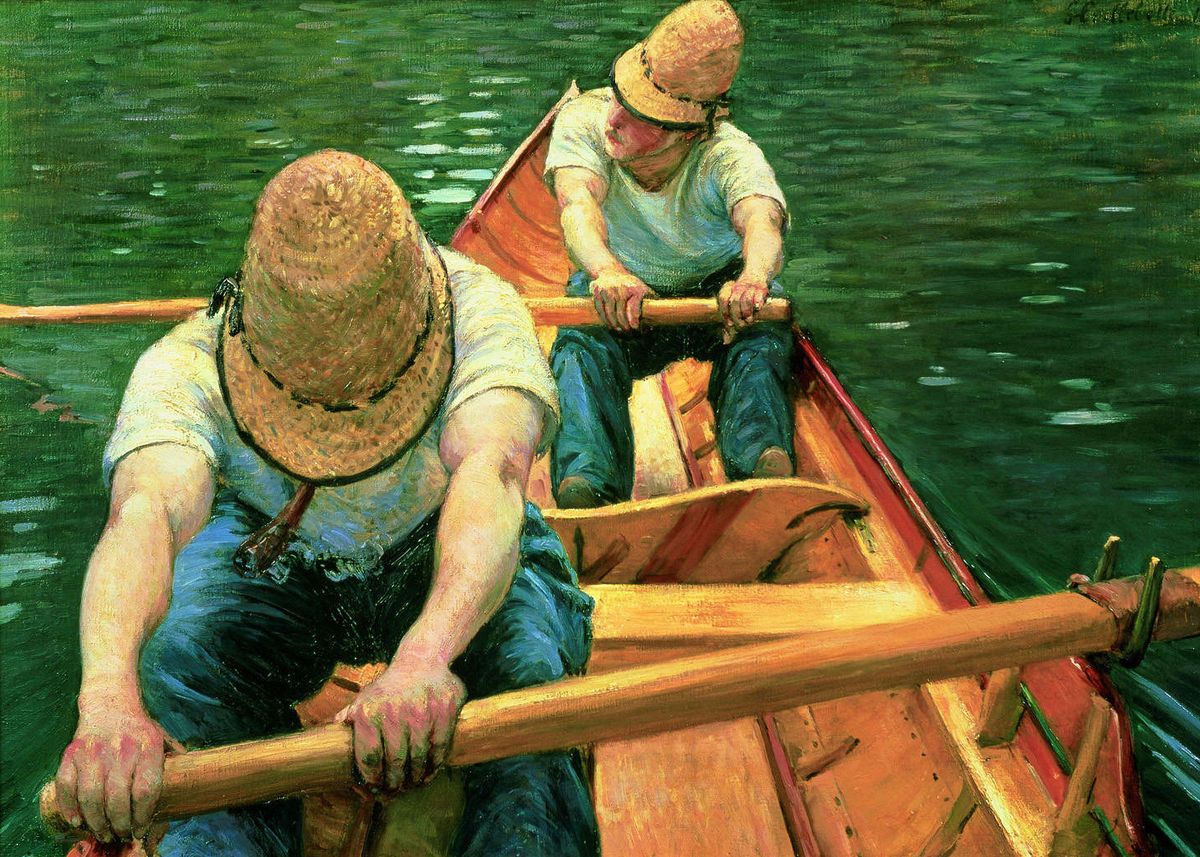 'Boaters Rowing' Poster, picture, metal print, paint by tony4urban ...