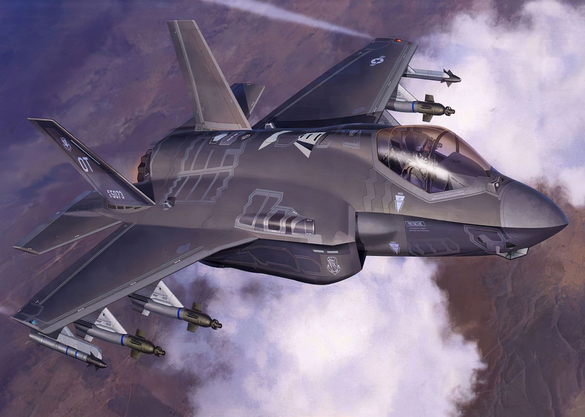 'F35 Lightning II' Poster, picture, metal print, paint by Maverick Top ...