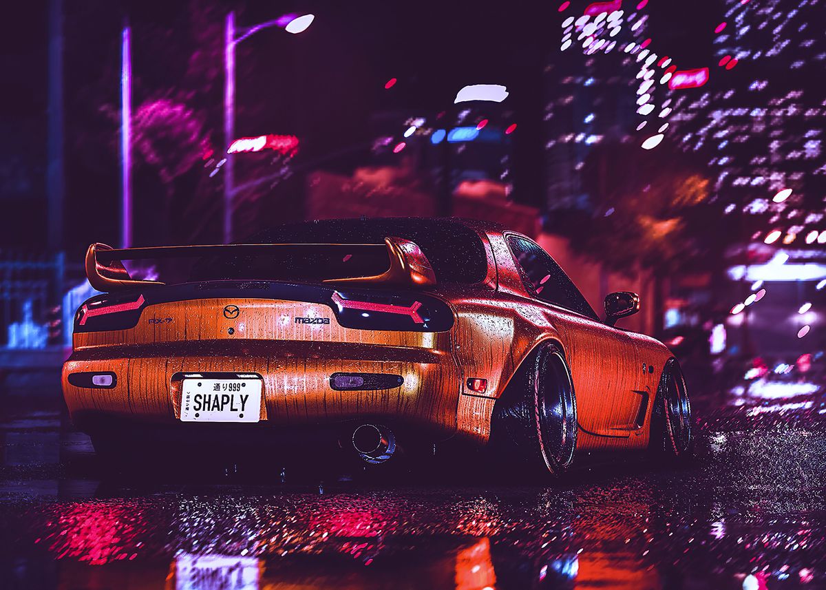 'Car Neon Futuristic' Poster, picture, metal print, paint by Light ...