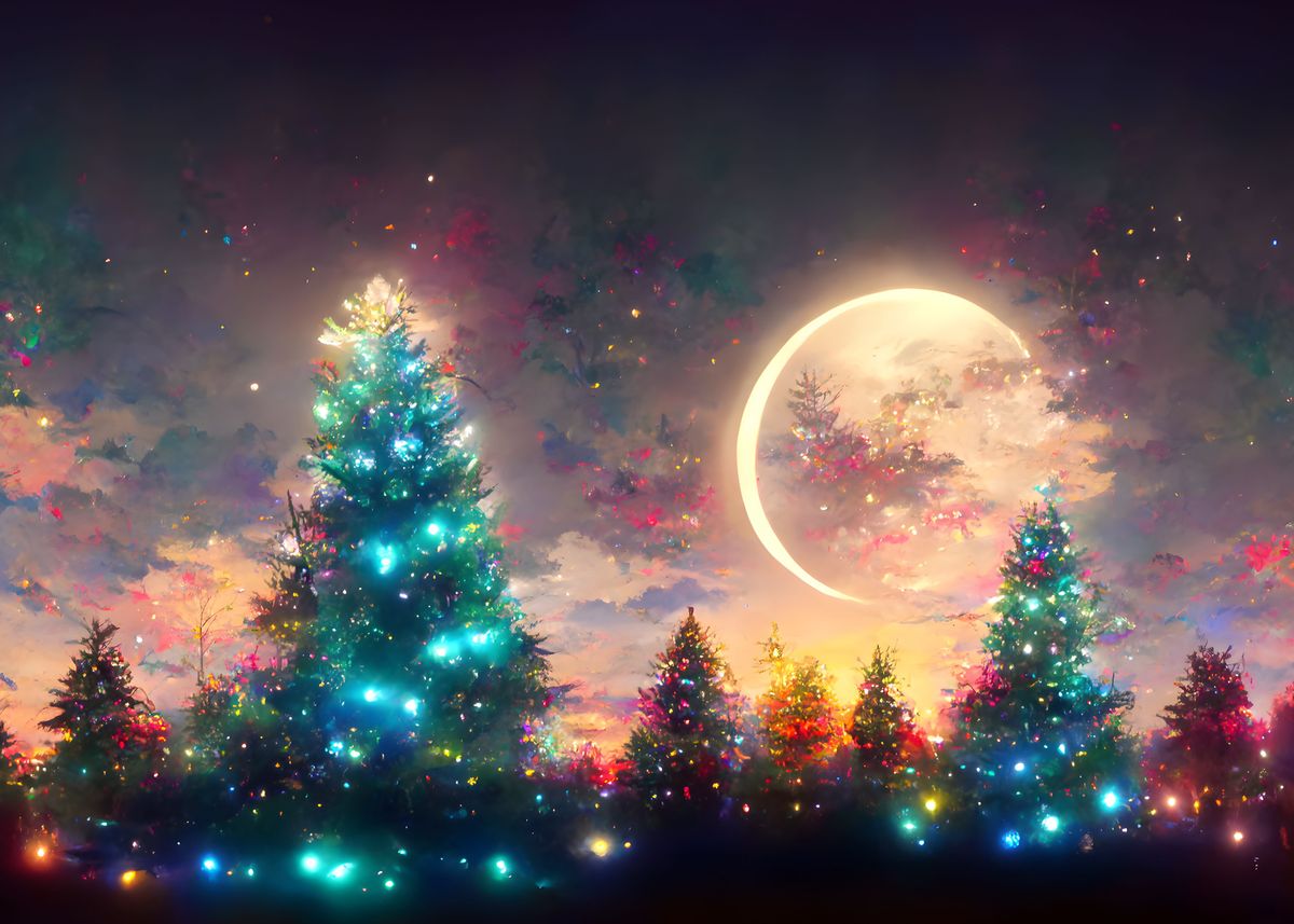 'Christmas Tree in Winter' Poster, picture, metal print, paint by Max ...