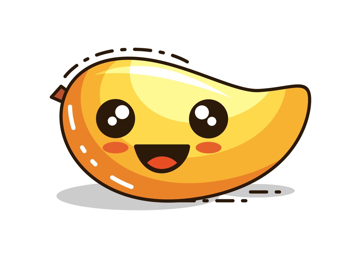 'Emoticon Mango Smile Art' Poster, picture, metal print, paint by Rizky ...