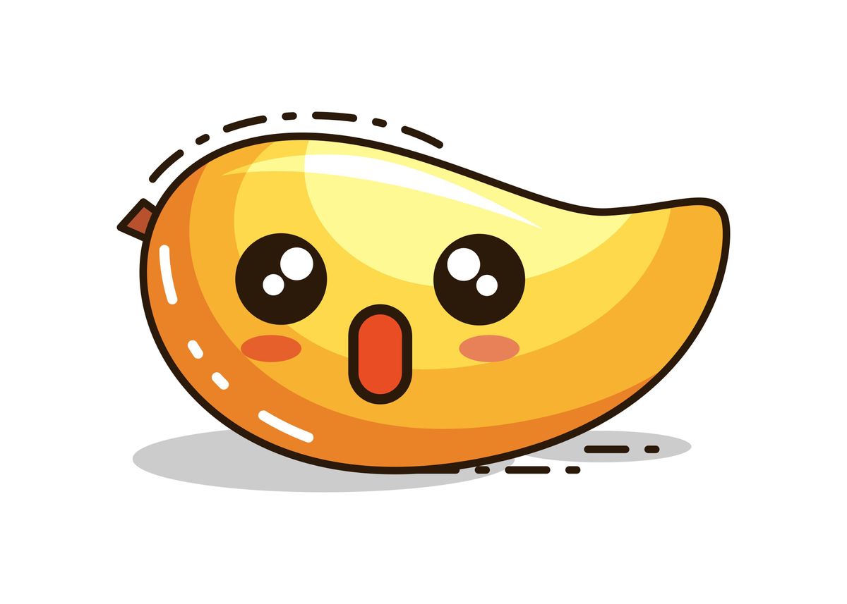 'Emoticon Mango Wow Art' Poster by Rizky Dwi | Displate