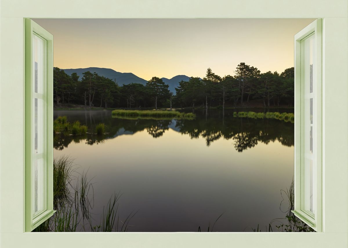 'Open window lake view' Poster, picture, metal print, paint by Vicen ...