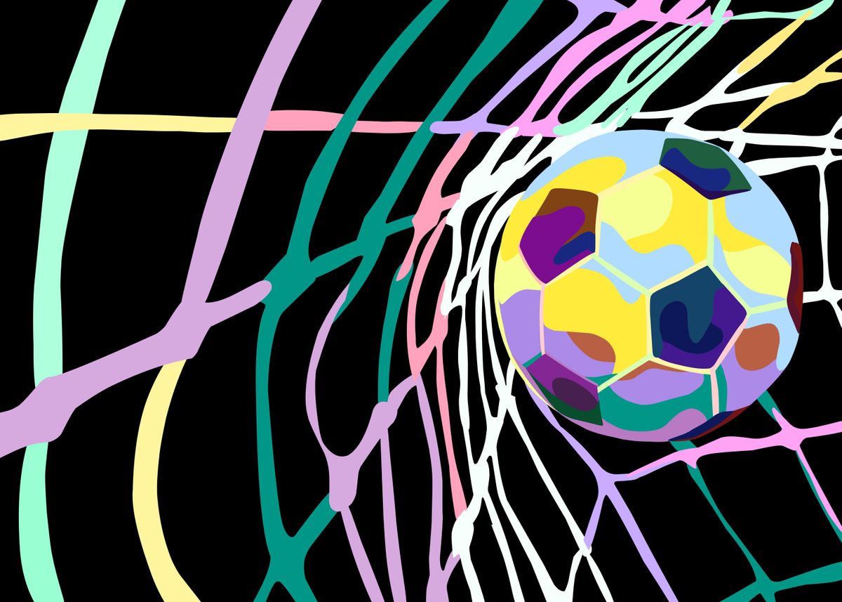 'Football in pop art' Poster, picture, metal print, paint by Ihsa ...