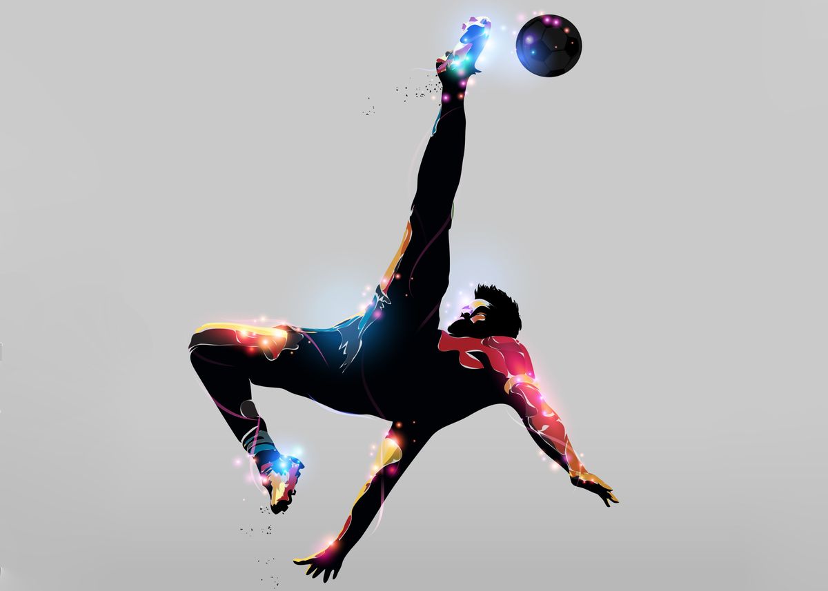 'Abstract over head kick' Poster, picture, metal print, paint by Cao ...
