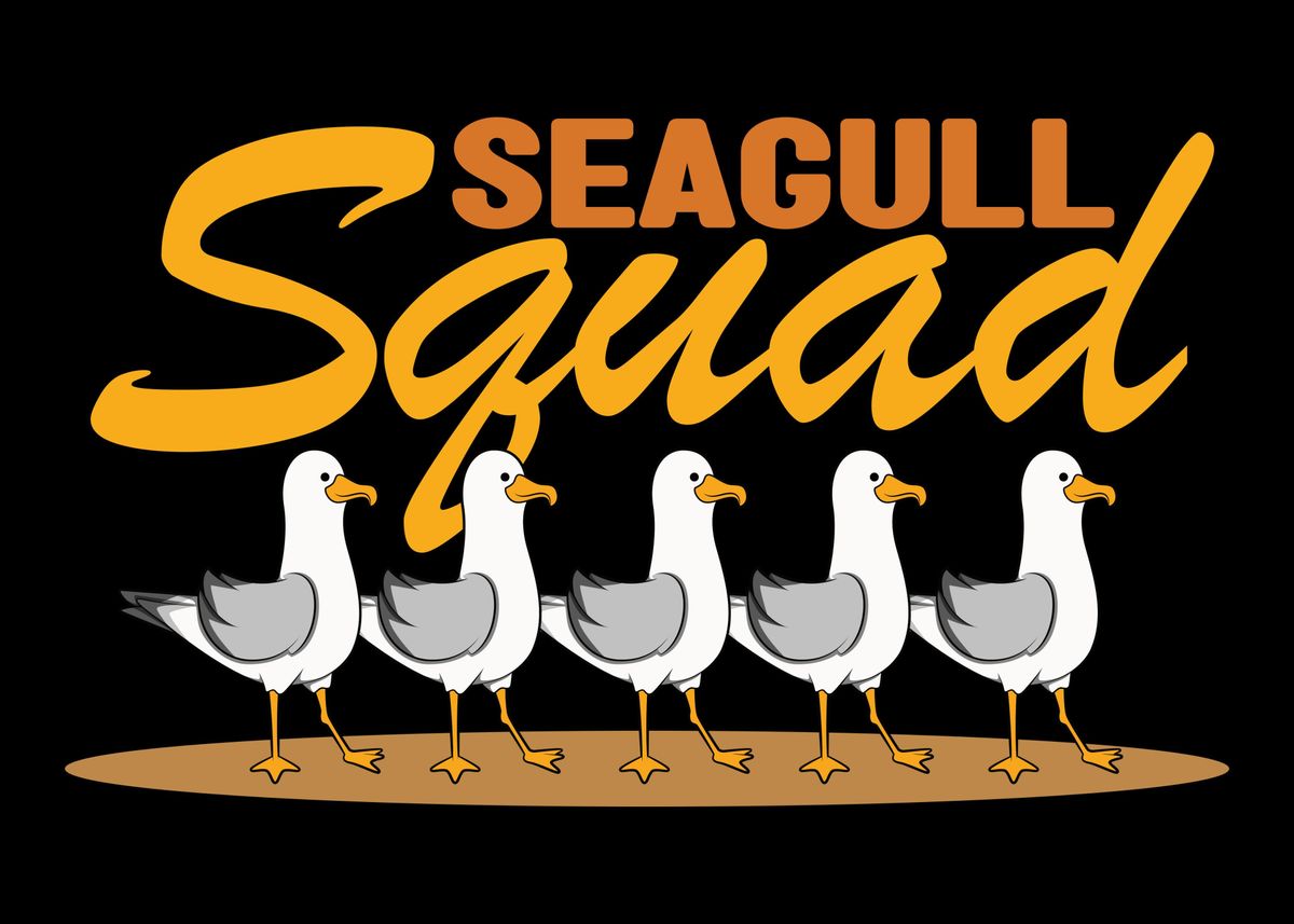 'Seagull Squad' Poster, picture, metal print, paint by Hexor | Displate