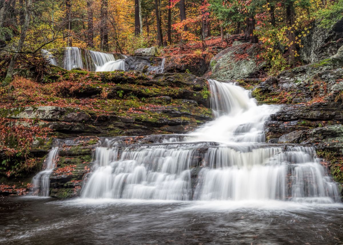 'Autumn Waterfall' Poster, picture, metal print, paint by crbn design ...