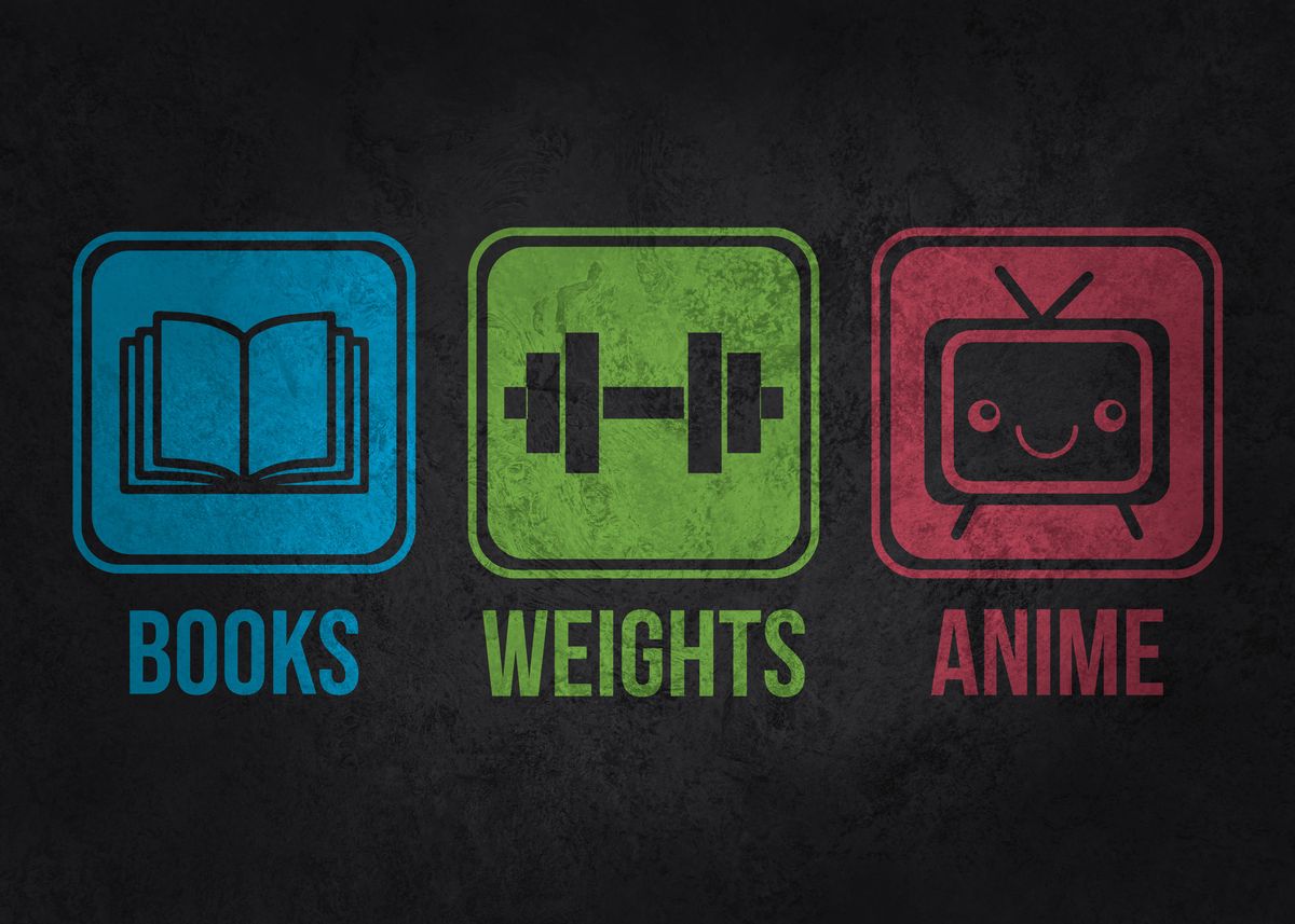 'Books Weights Anime' Poster, picture, metal print, paint by CHAN ...