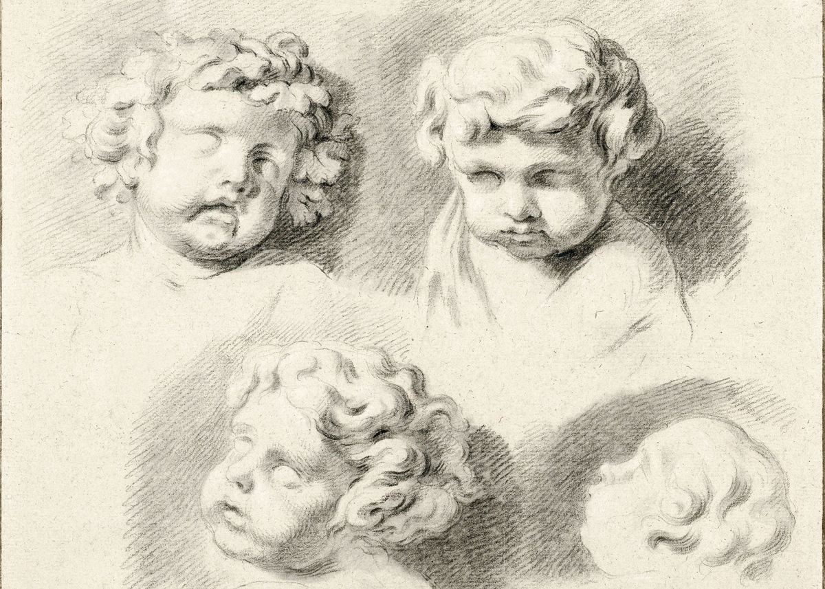 'Little Cherub Face ' Poster, picture, metal print, paint by Stephen ...
