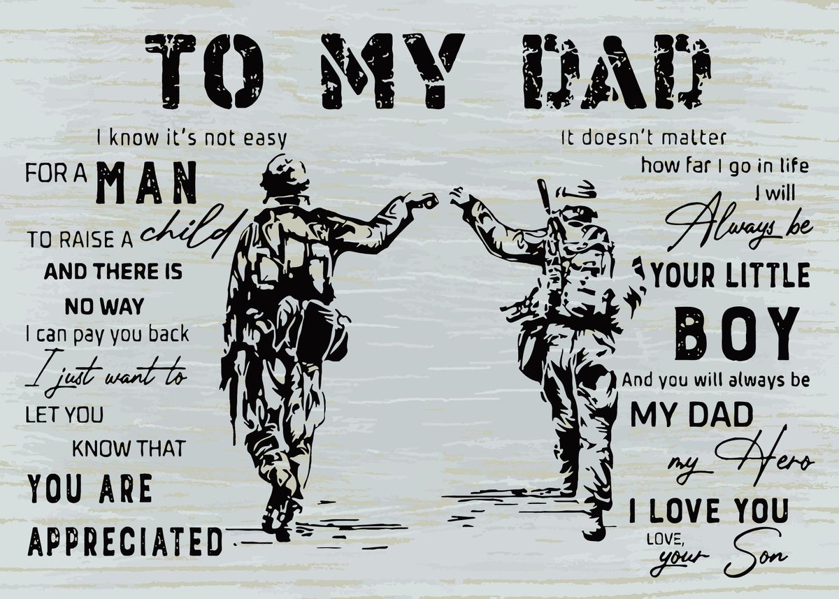 'To My Dad Gift from Son' Poster, picture, metal print, paint by Loves ...