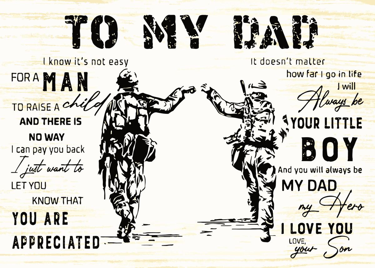 'To My Dad Gift from Son' Poster, picture, metal print, paint by Loves ...