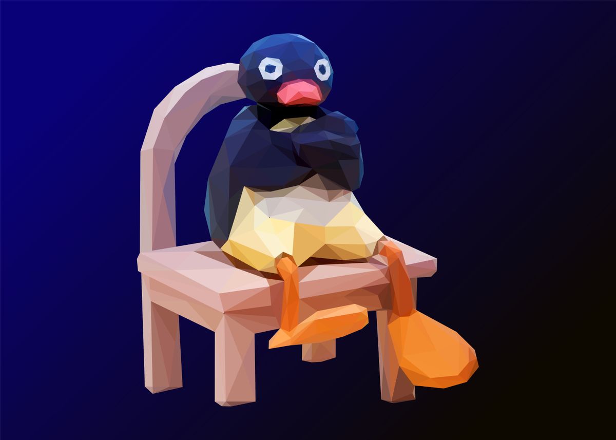 'angry pingu' Poster, picture, metal print, paint by Lowpoly Posters ...