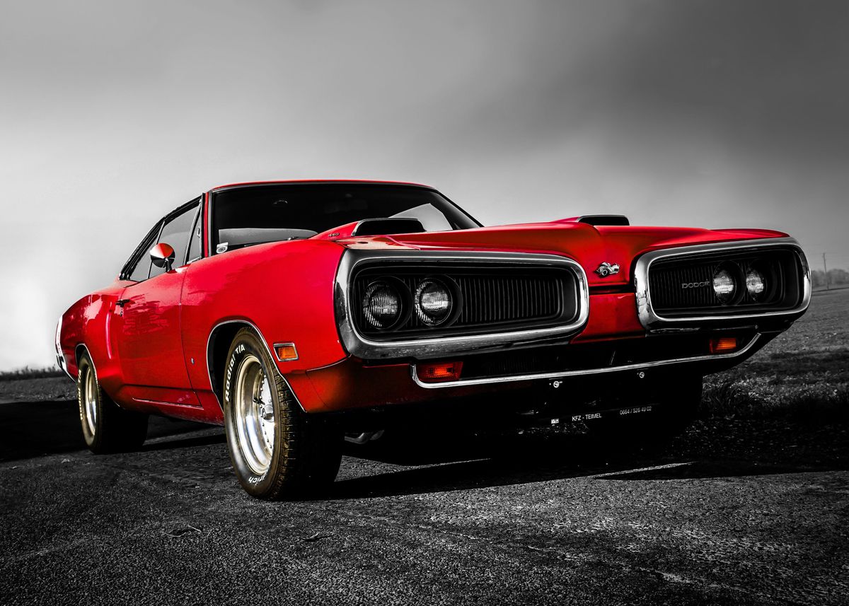'Red Dodge' Poster, picture, metal print, paint by Zukato | Displate