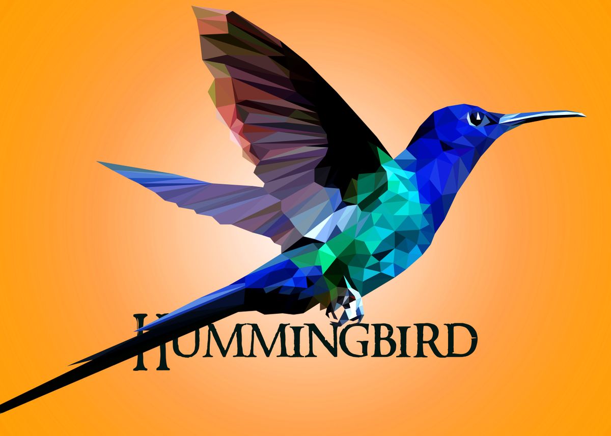 'Hummingbird' Poster, picture, metal print, paint by Dare Neil | Displate