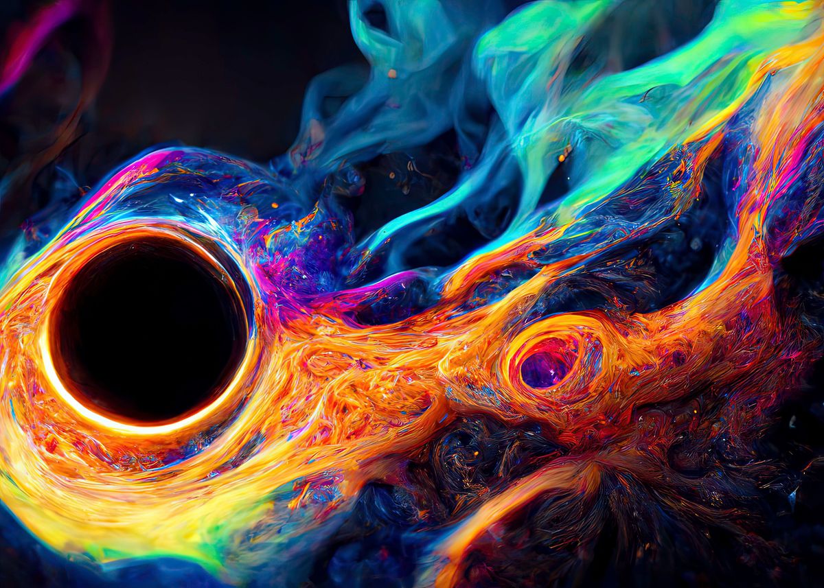 'Rainbow Black Hole ' Poster, picture, metal print, paint by NVSN ...
