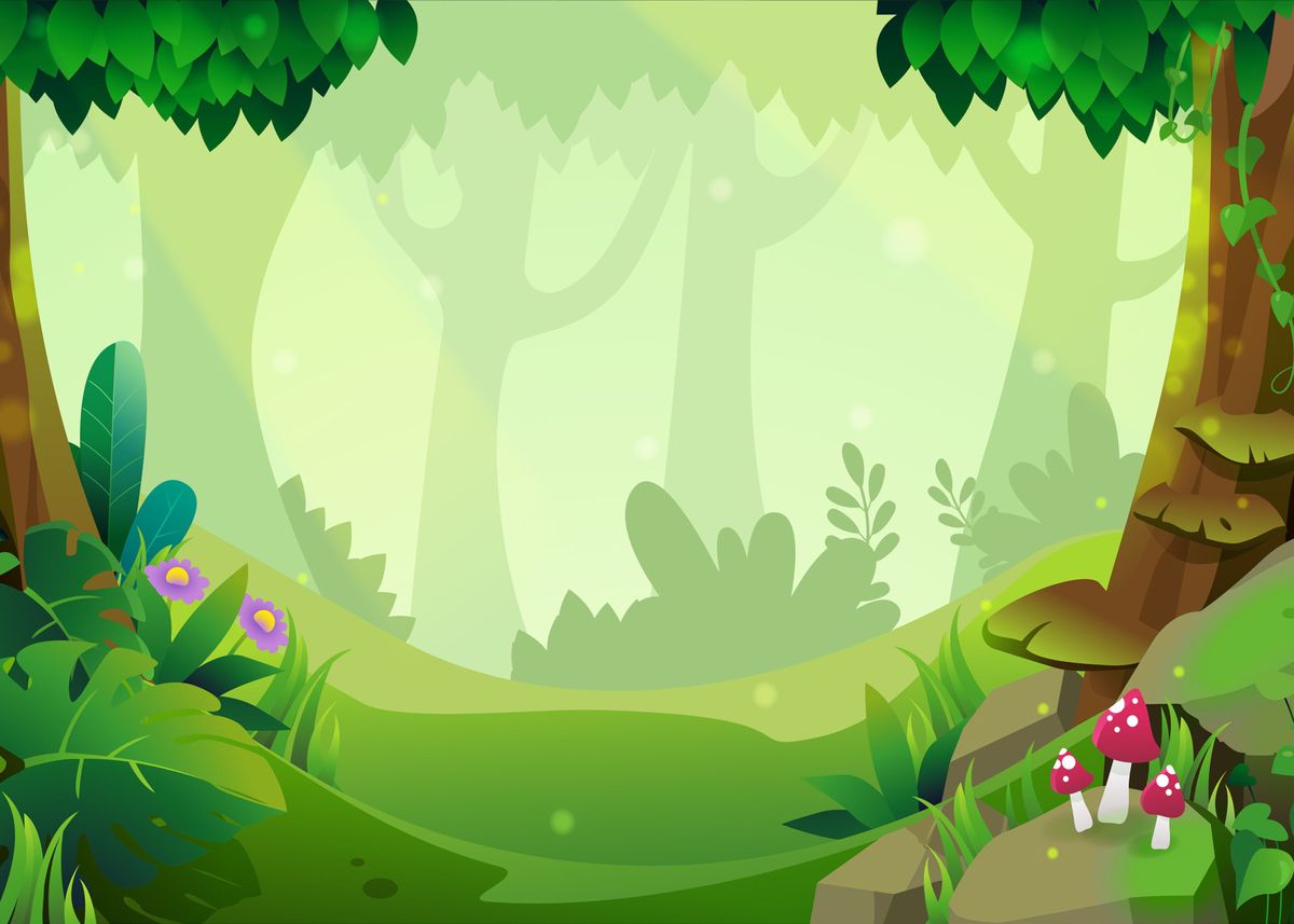 'Forest Landscape' Poster, picture, metal print, paint by Nae | Displate