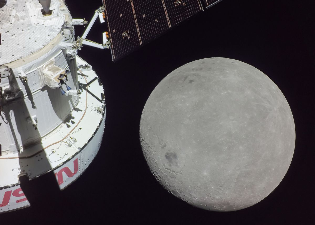 'NASA spacecraft and Moon' Poster, picture, metal print, paint by NASA ...