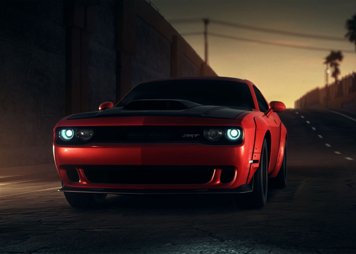 'dodge challenger ' Poster by Auto Maniac | Displate