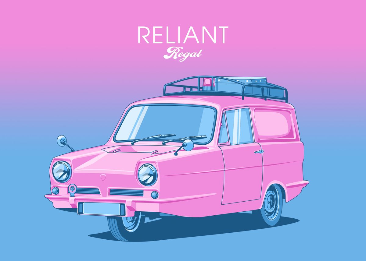 'Reliant Regal pink' Poster by capture art | Displate