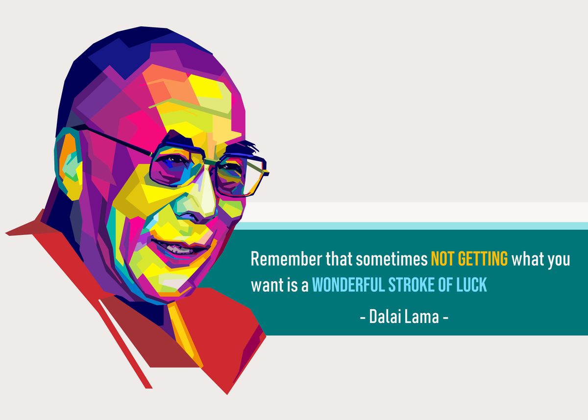 'Dalai Lama' Poster, picture, metal print, paint by Musri Ali | Displate