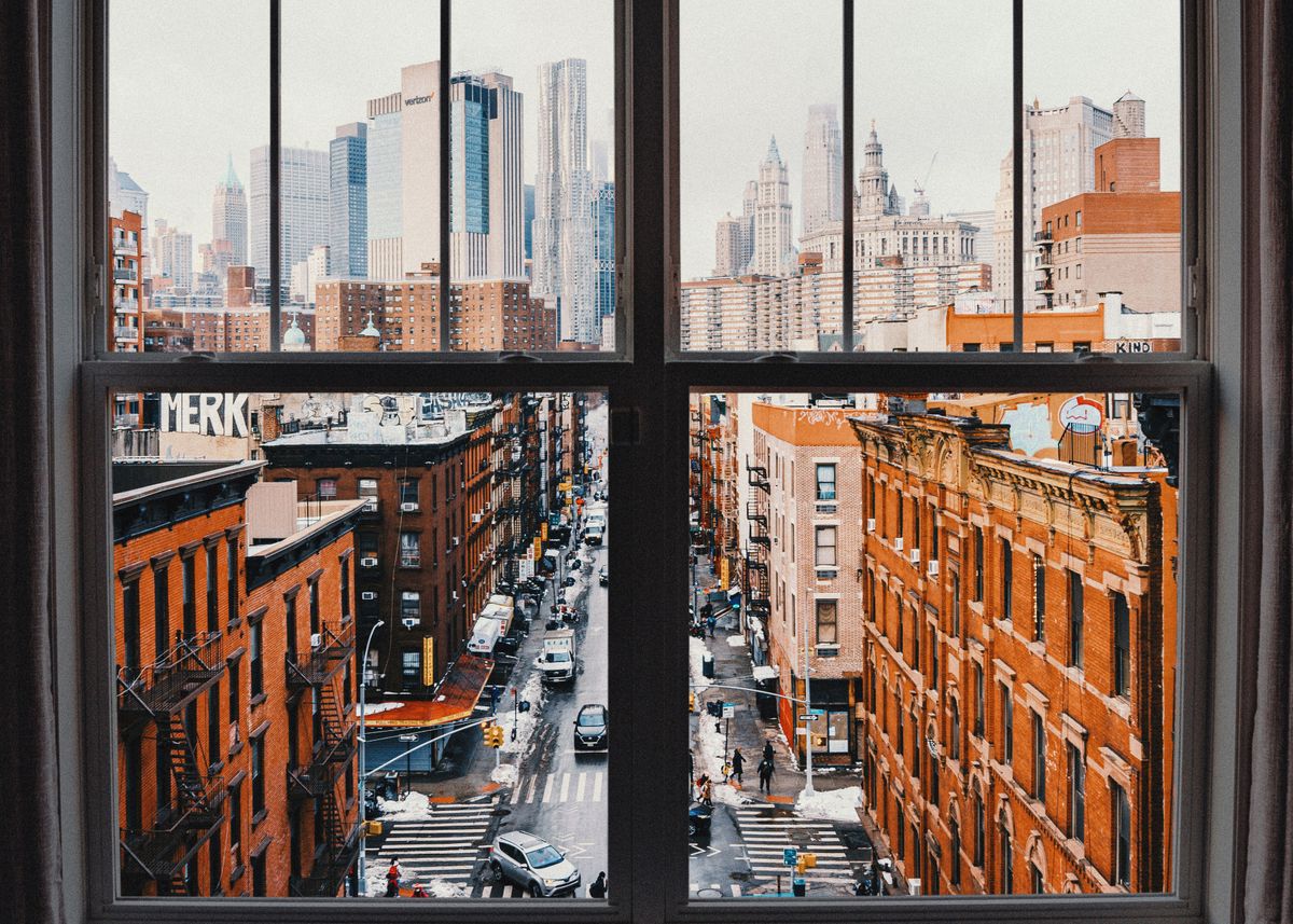 'New York City Window NYC' Poster, picture, metal print, paint by ...