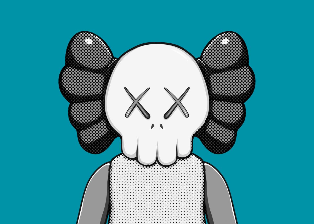 'kaws black and white ' Poster, picture, metal print, paint by Boon ...