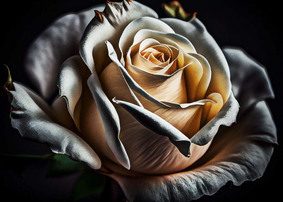 'Portrait White Rose New' Poster, picture, metal print, paint by Muh ...