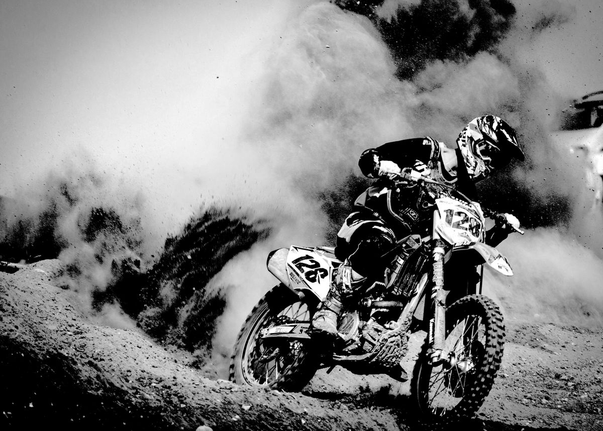 'Motocross' Poster, picture, metal print, paint by Sam Gong | Displate