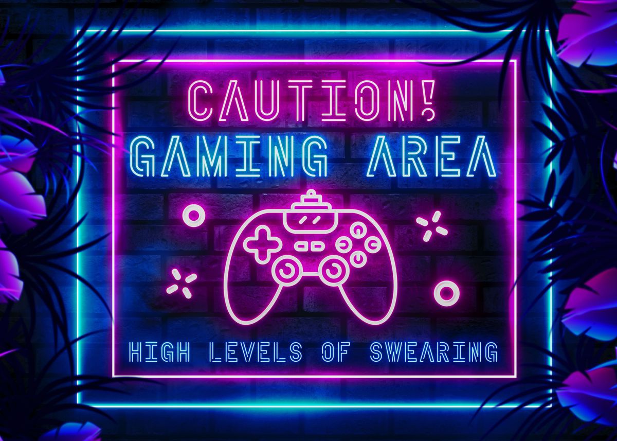 'Gaming Zone Room Quotes' Poster, picture, metal print, paint by ...