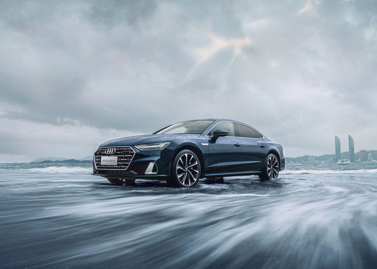 'audi a7l 55' Poster, picture, metal print, paint by Auto Maniac | Displate