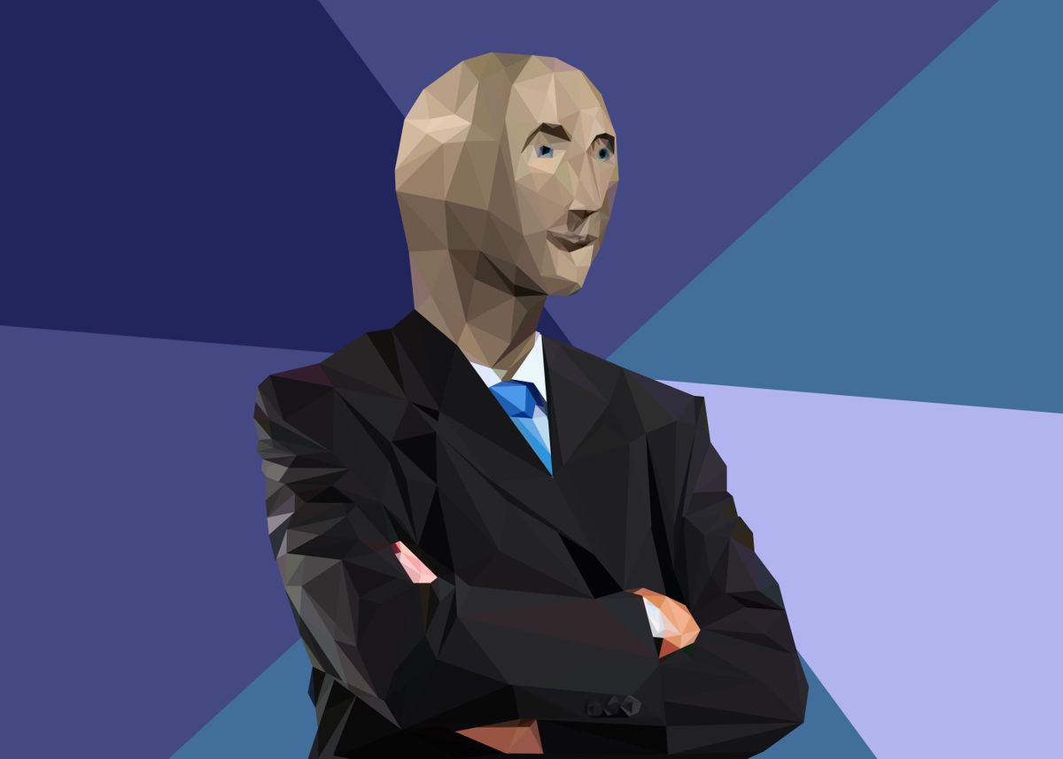 'stonks' Poster, picture, metal print, paint by Lowpoly Posters | Displate