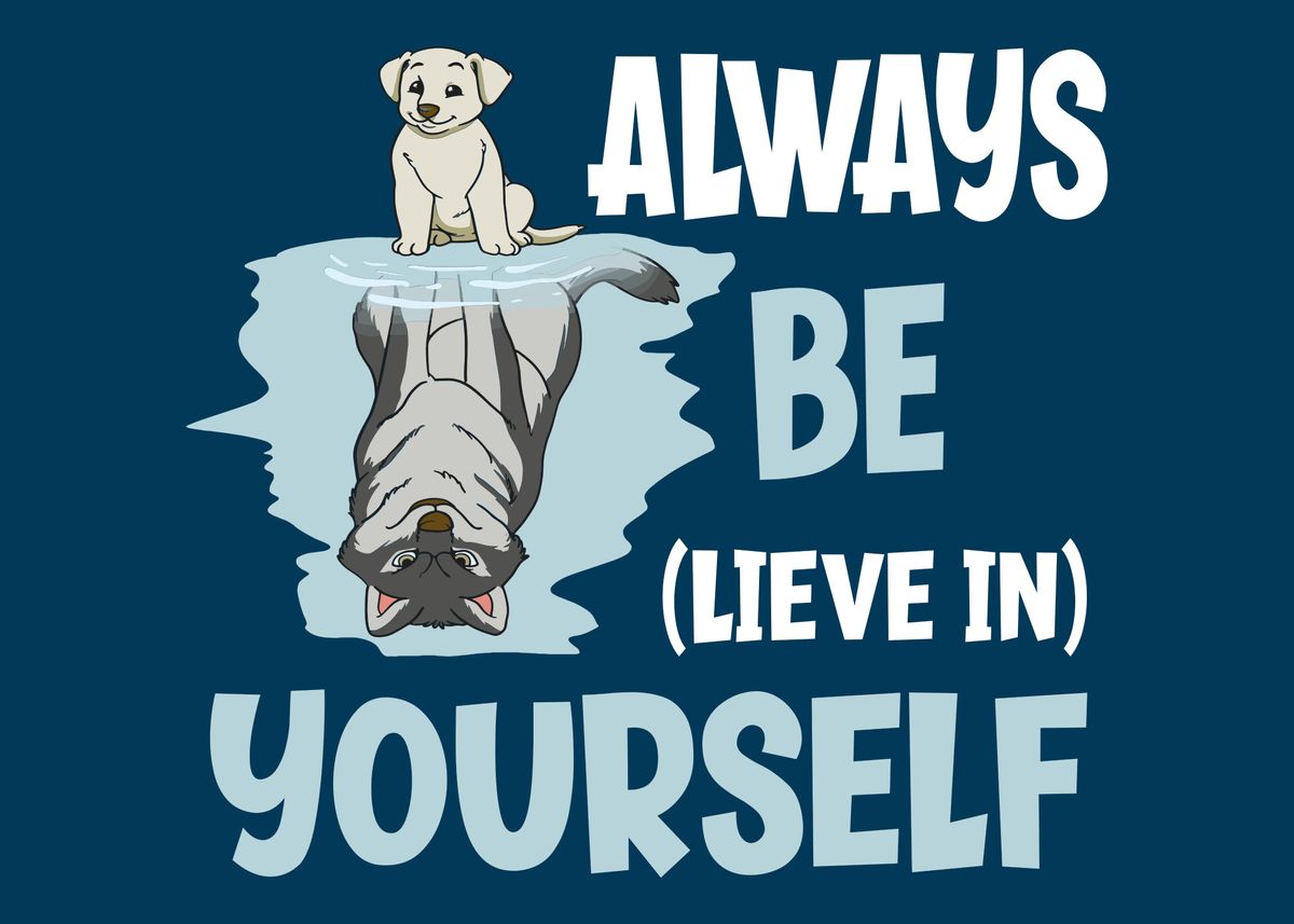 'Dog Wolf Mirror Reflection' Poster, picture, metal print, paint by ...