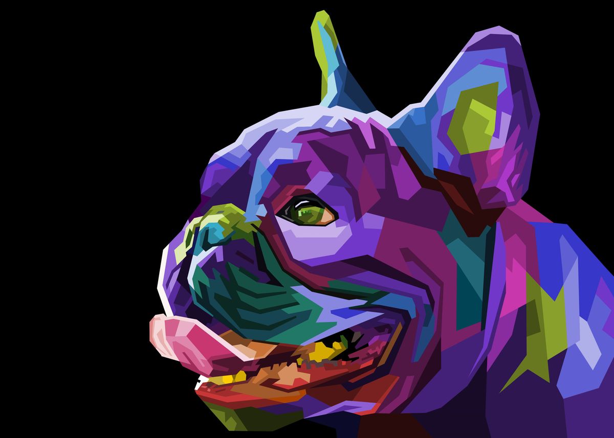 'Colorful pug head' Poster by Le Duc Hiep | Displate