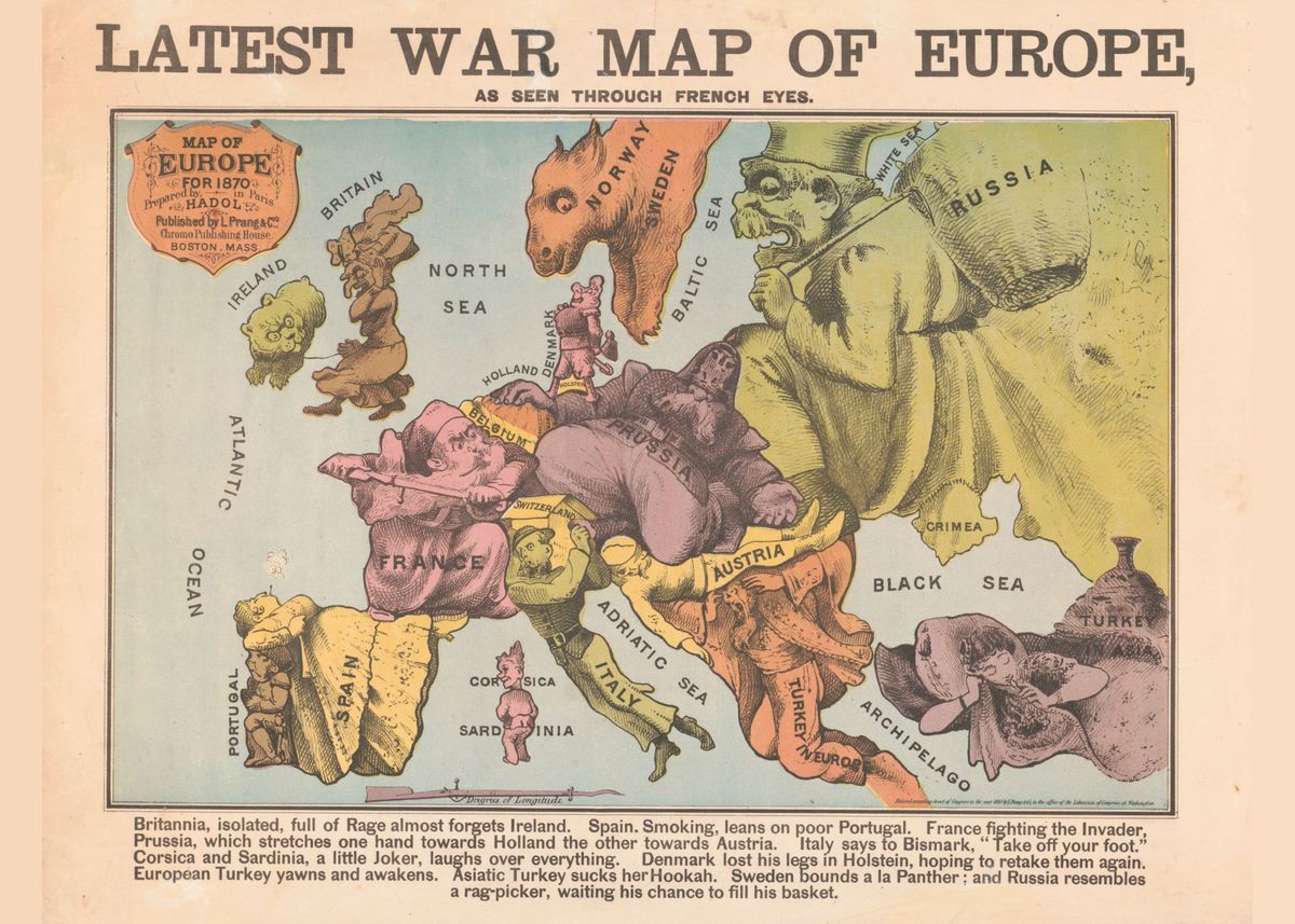 'Latest War Map Of Europe' Poster, picture, metal print, paint by ...