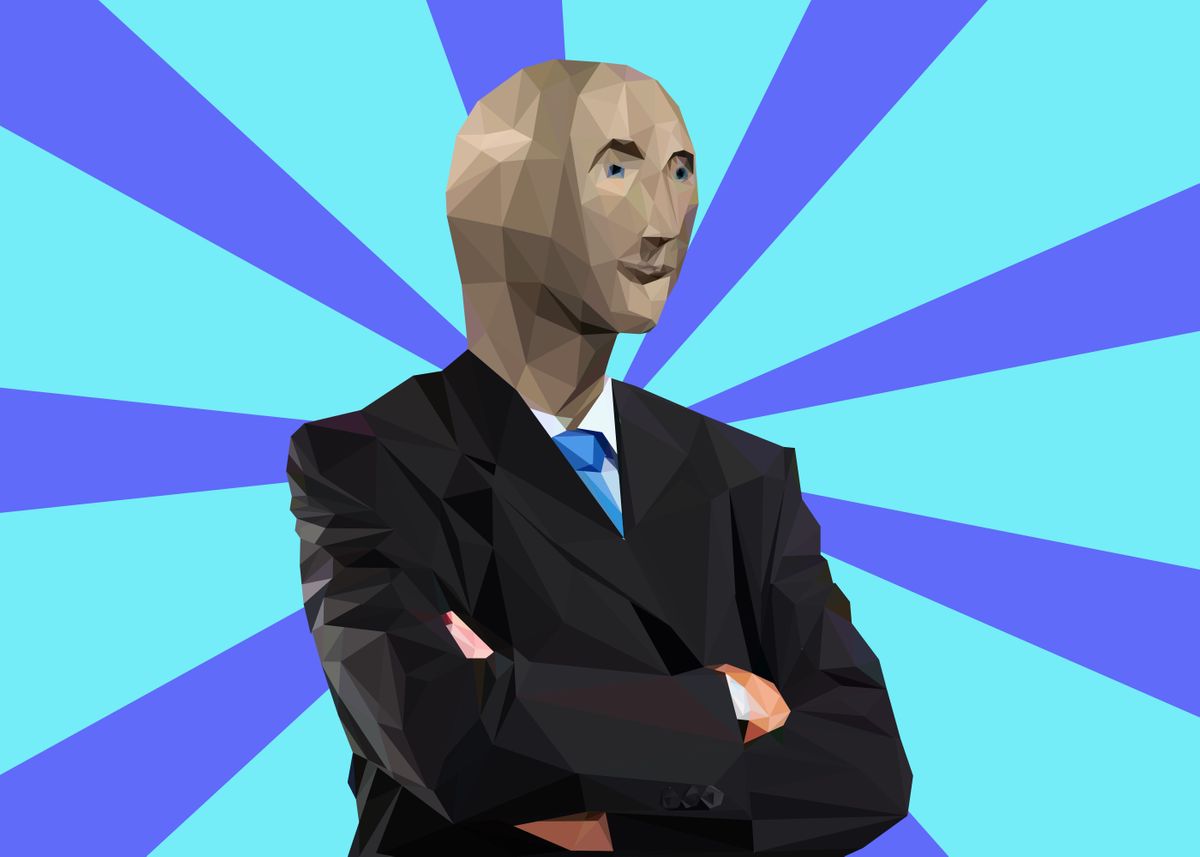 'stonks' Poster, picture, metal print, paint by Lowpoly Posters | Displate