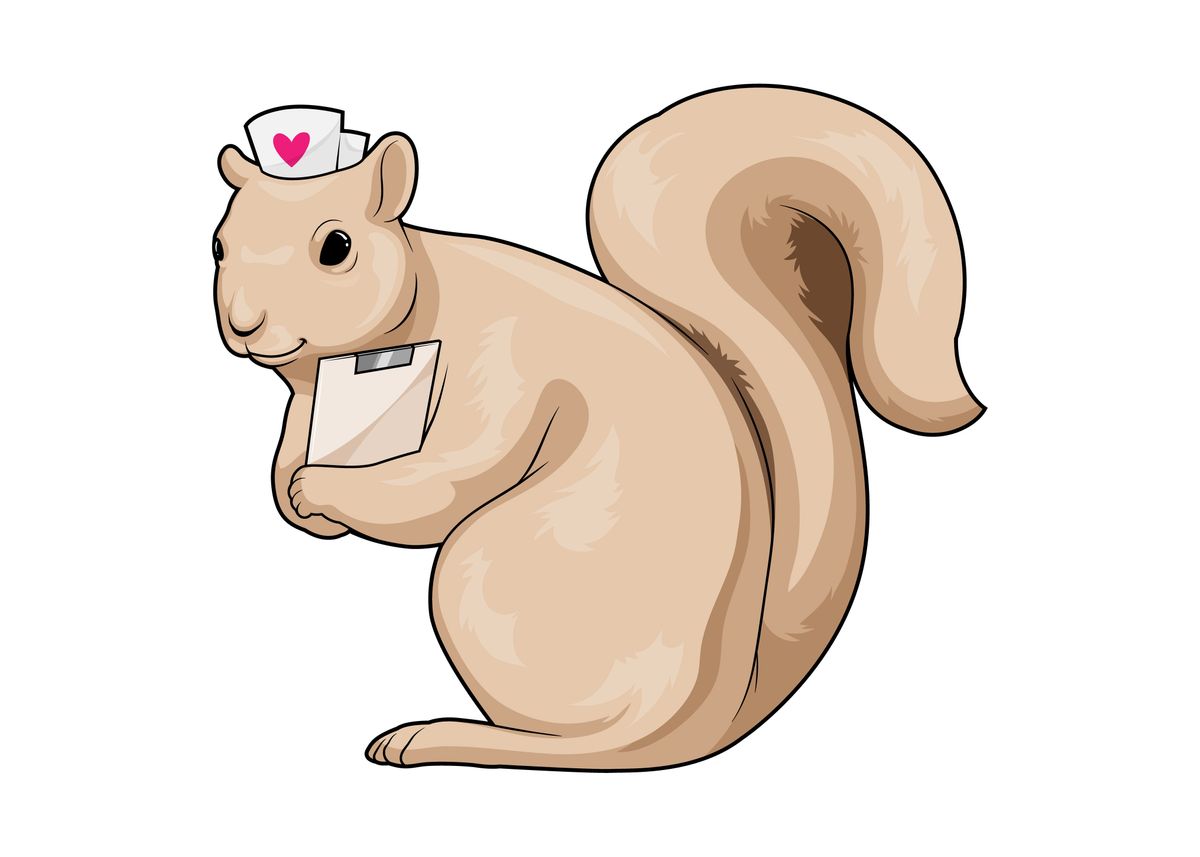 'Squirrel Nurse Heart' Poster, picture, metal print, paint by Markus ...