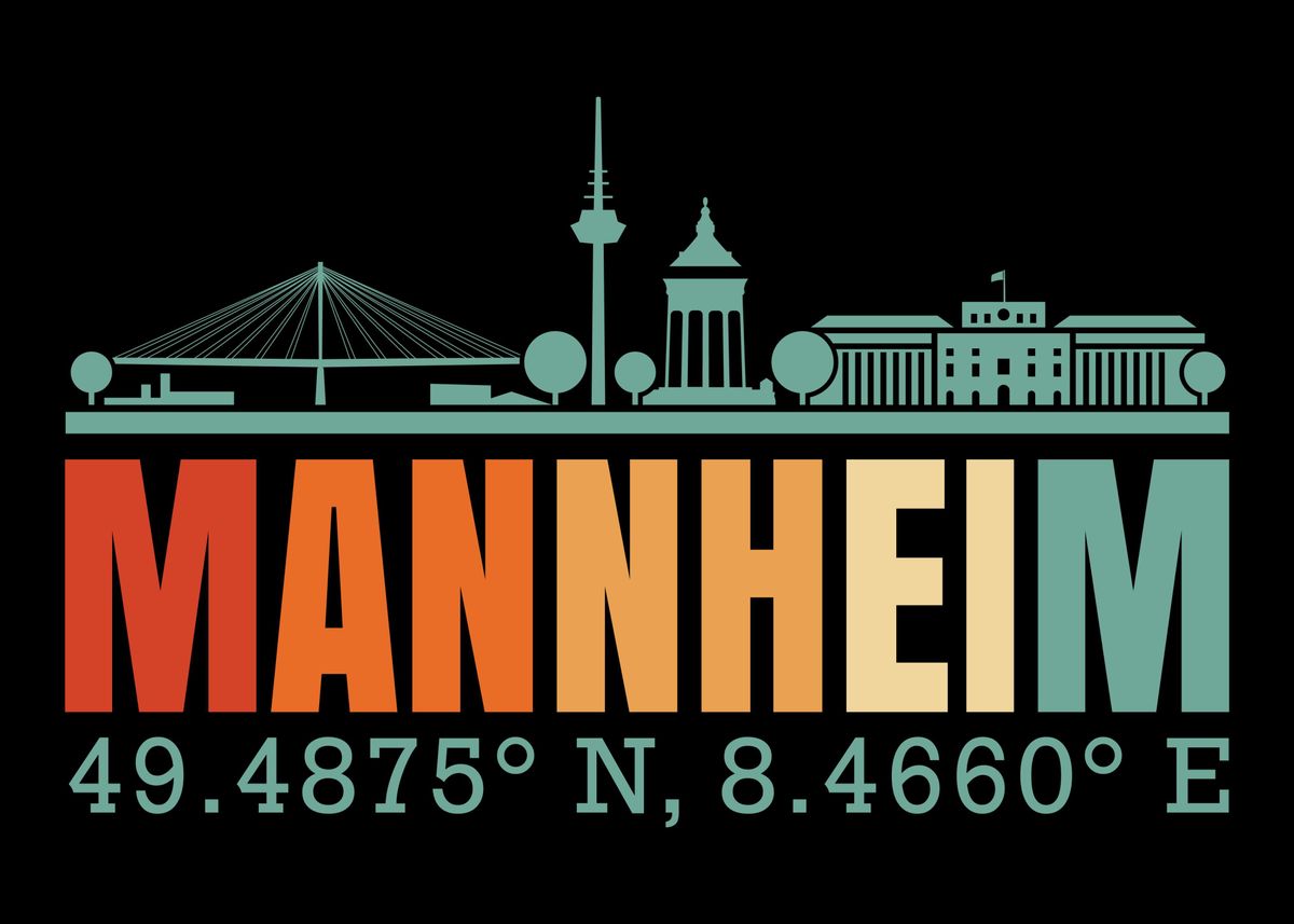 'Mannheim skyline' Poster, picture, metal print, paint by Hexor | Displate