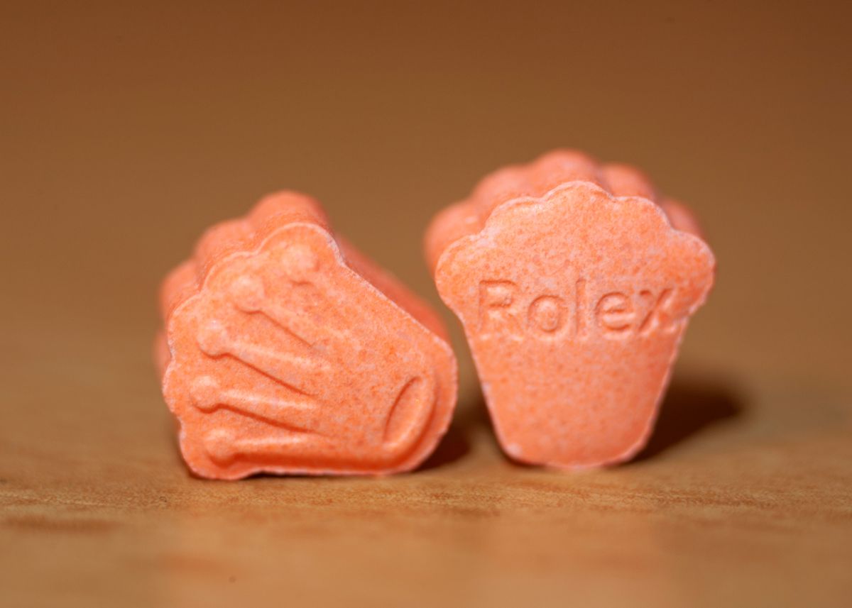 'Orange ecstacy pills macro' Poster, picture, metal print, paint by ...