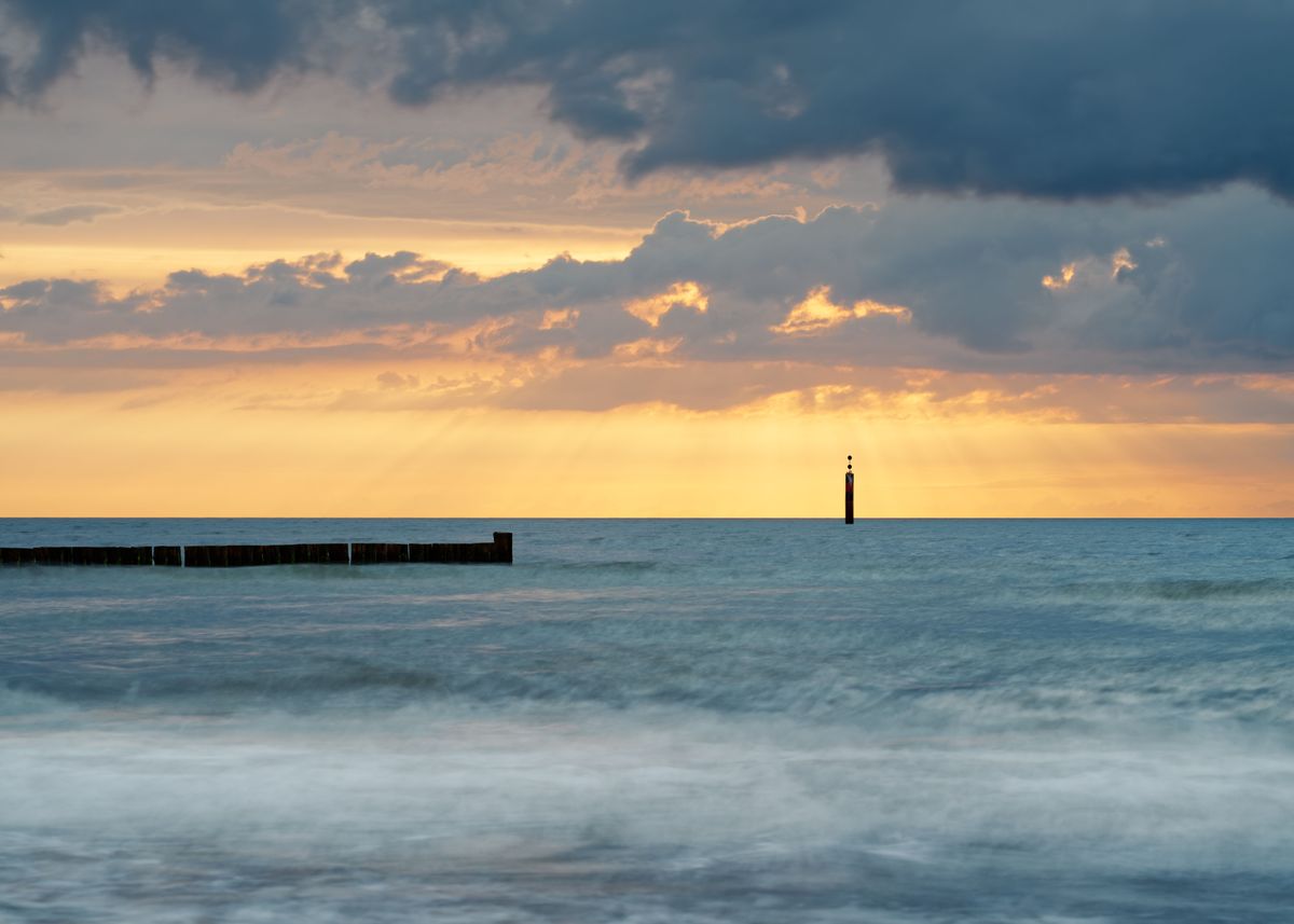 'Baltic Sea coast at sunset' Poster, picture, metal print, paint by ...