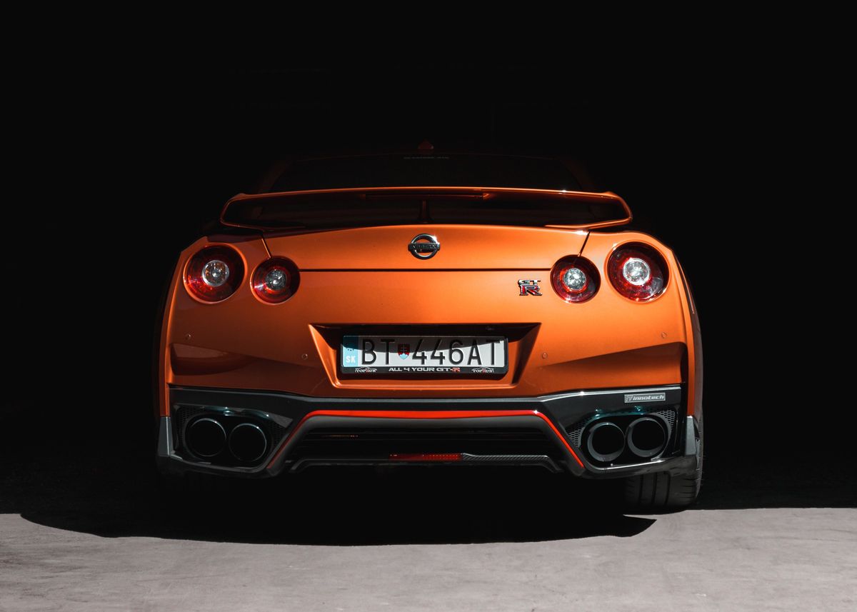 'Nissan GTR back view' Poster, picture, metal print, paint by Auto ...