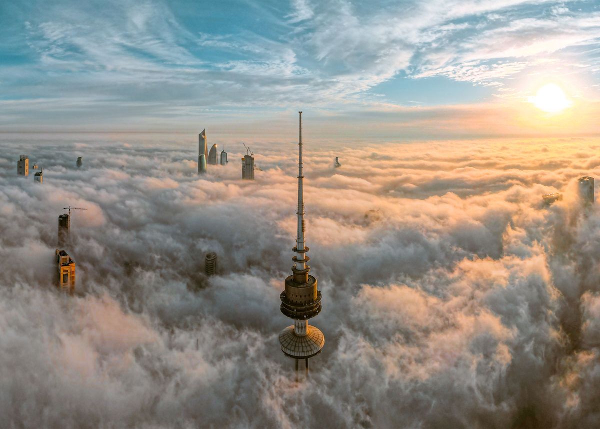 'Kuwait Fogs 1' Poster, picture, metal print, paint by Abdullah Shalash | Displate