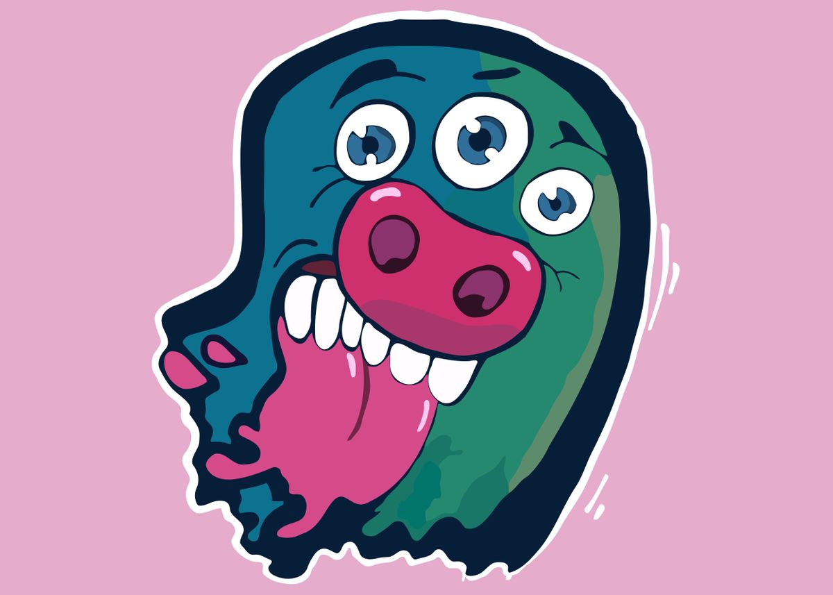 'Crazy Drugged 3 Eyed Ghost' Poster by LCW17 | Displate