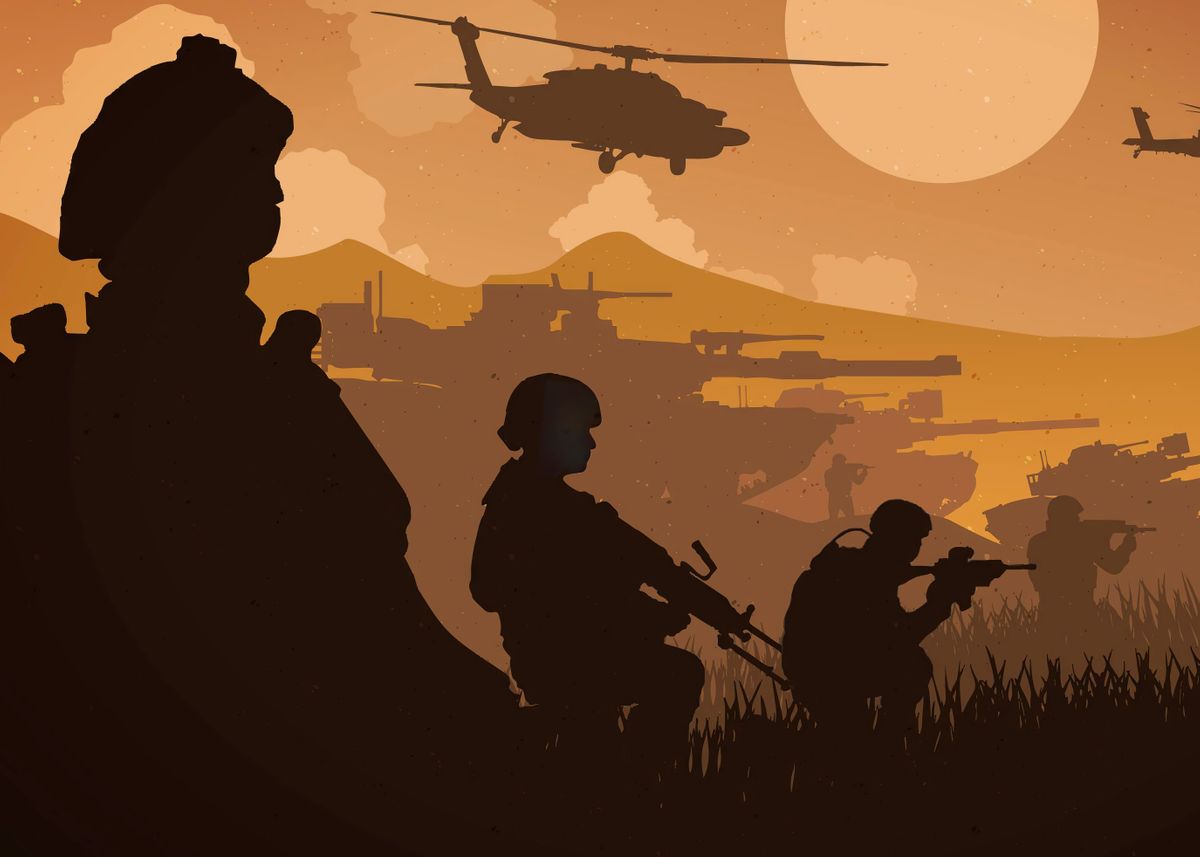'The Frontline' Poster, picture, metal print, paint by Muntwalt | Displate