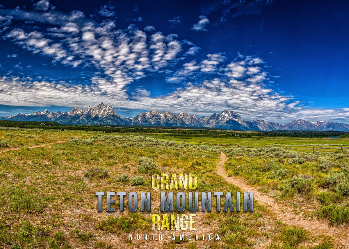 'Grand Teton Mountain Range' Poster, picture, metal print, paint by ...