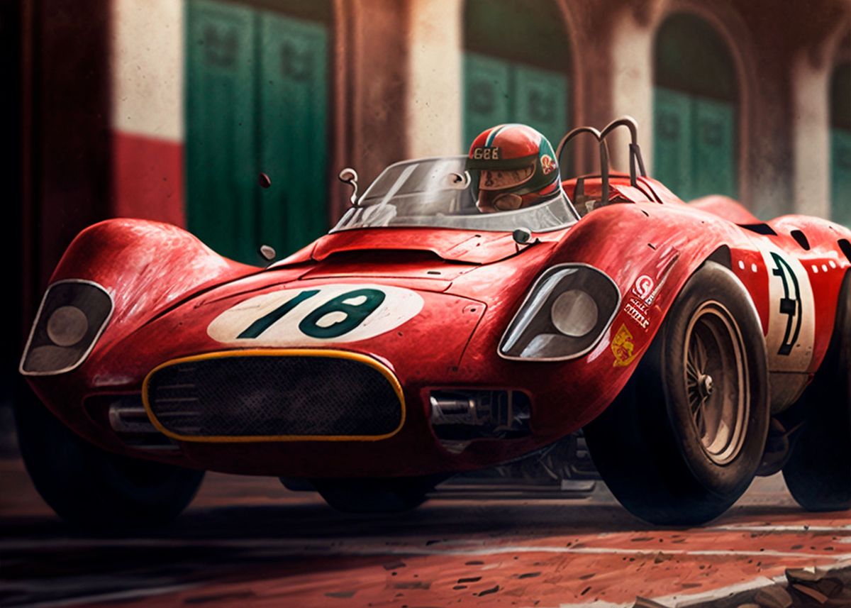 'Ferrari Old School' Poster, picture, metal print, paint by Rogerio ...