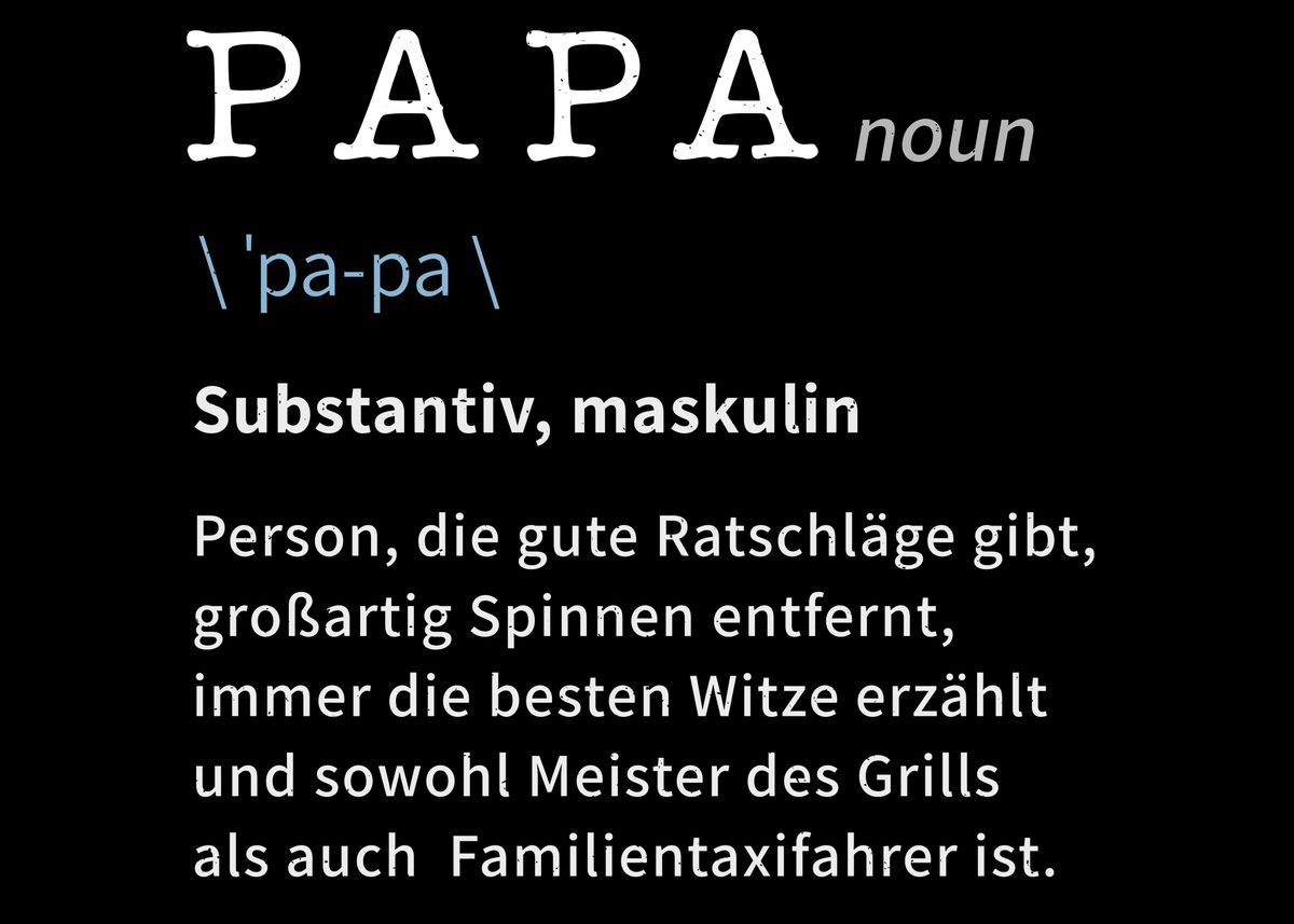 'Father Dad Dictionary ' Poster, picture, metal print, paint by Chris ...