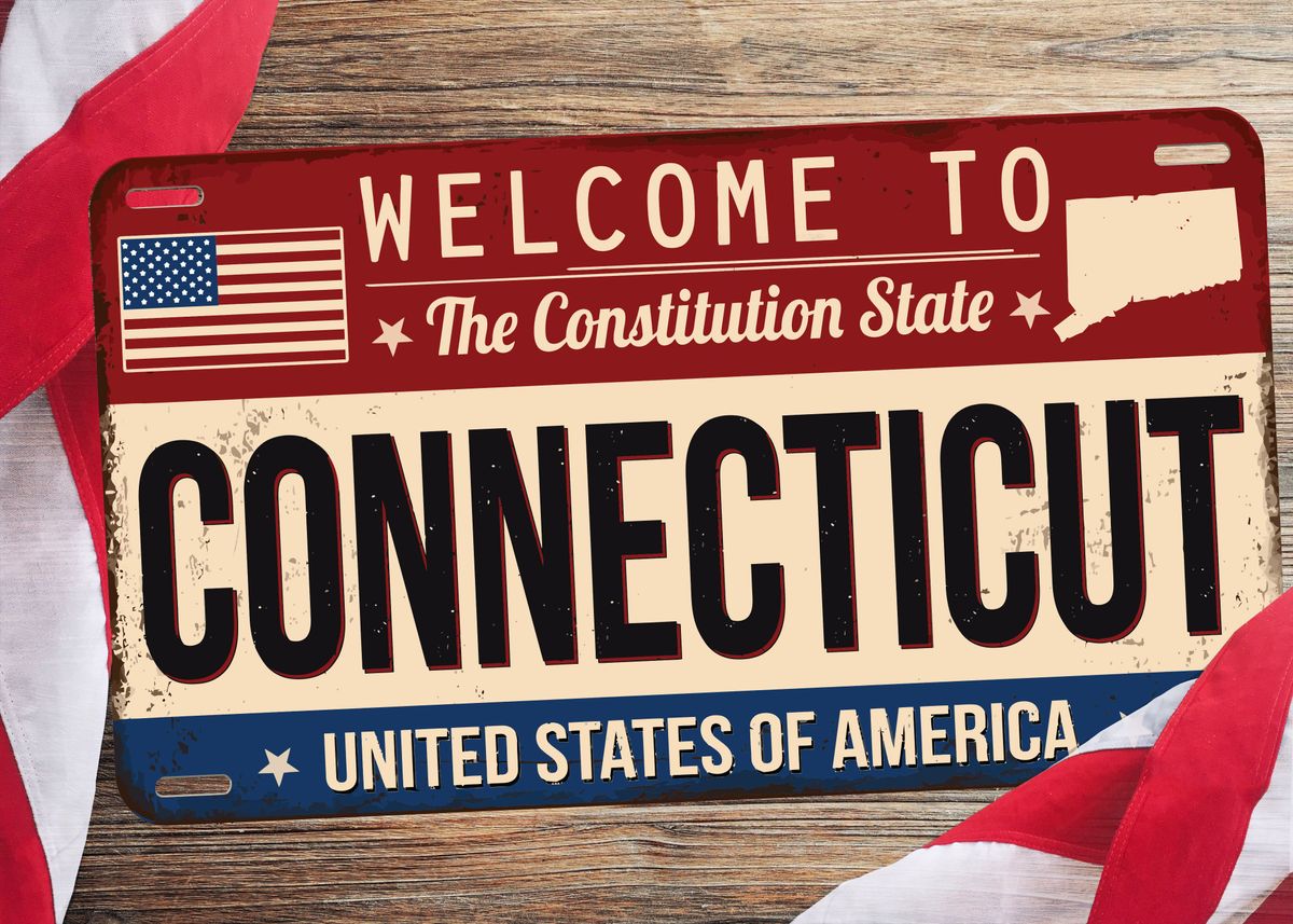 'CONNECTICUT PLATES' Poster, picture, metal print, paint by Paulix Bed ...