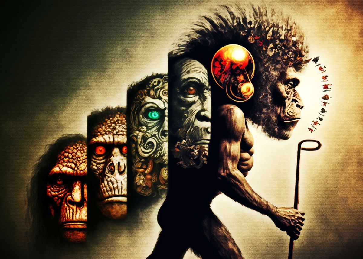 'The Human Evolution' Poster, picture, metal print, paint by Coffee ...